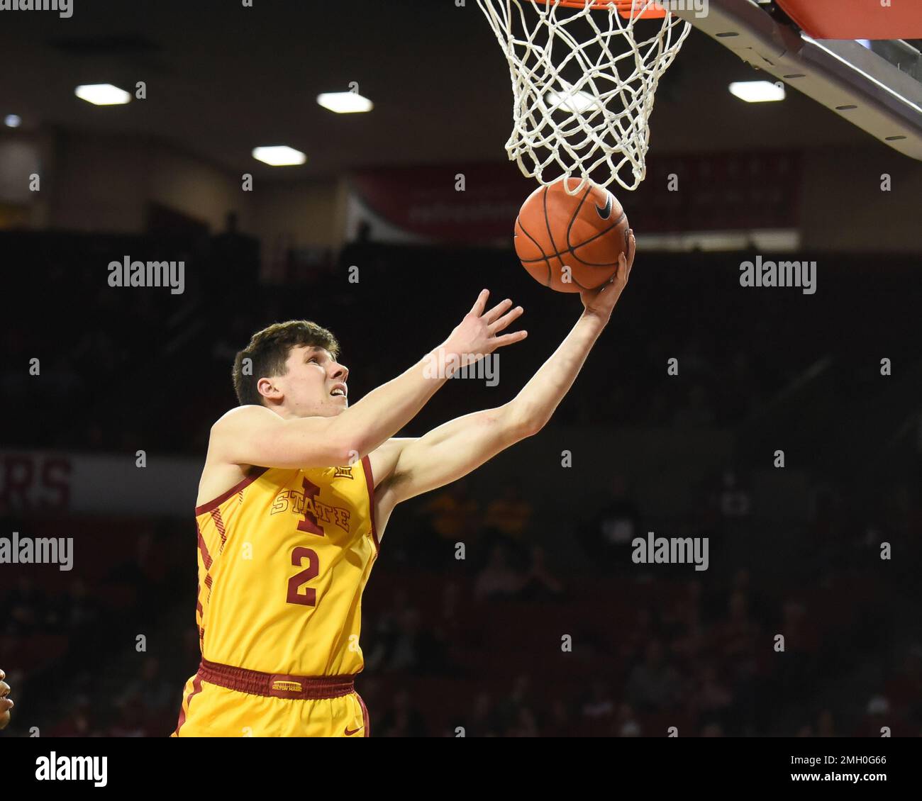 Iowa State guard Caleb Grill goes up for a shot during the first half ...