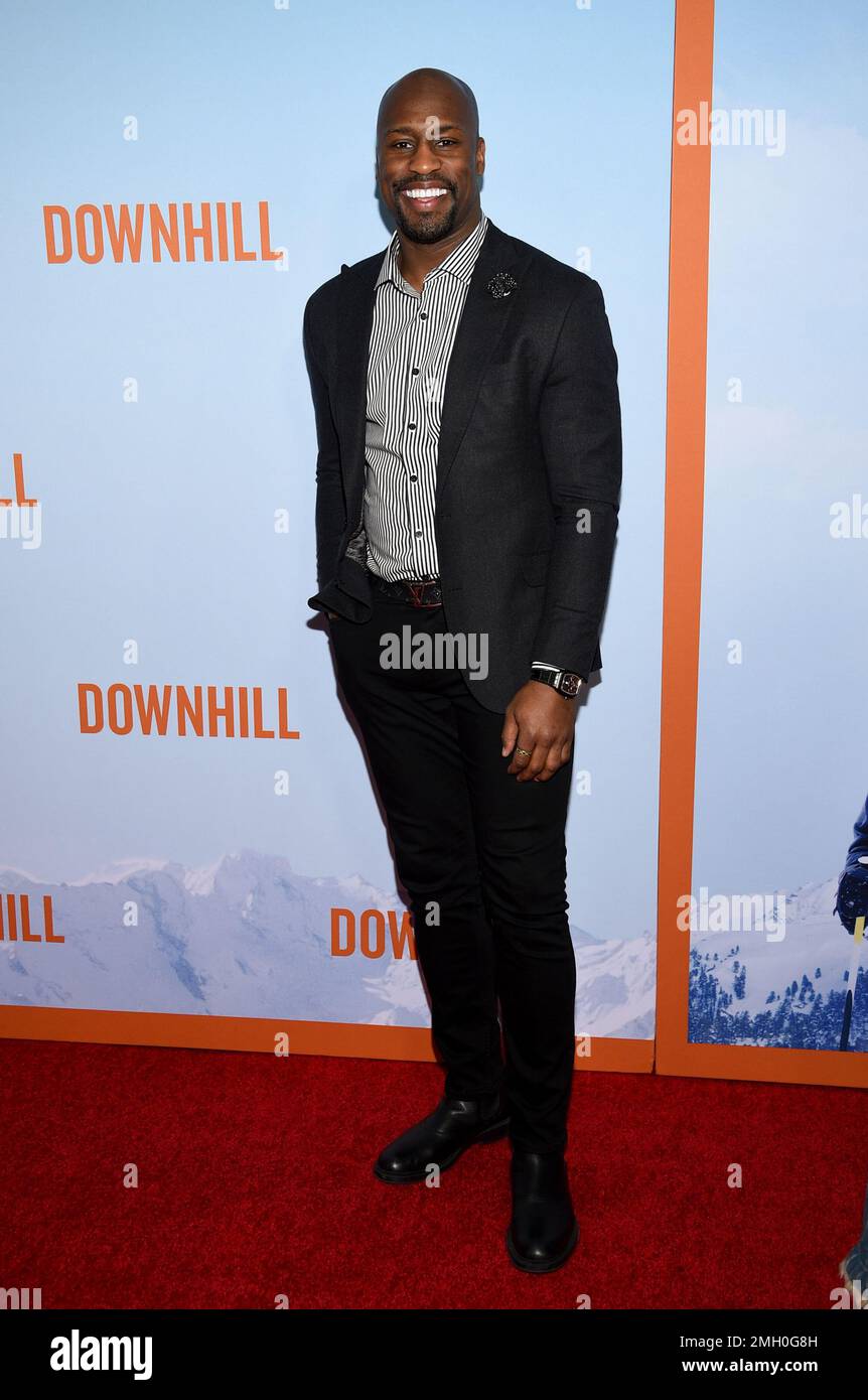 Actor Vernon Davis attends the premiere of "Downhill" at the SVA ...