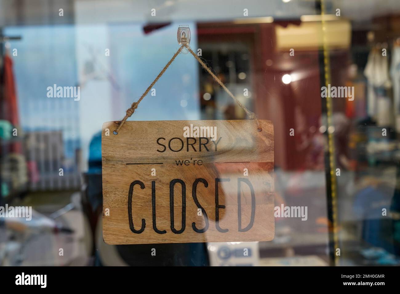 wooden sorry we are closed sign board wood on windows shop restaurant ...