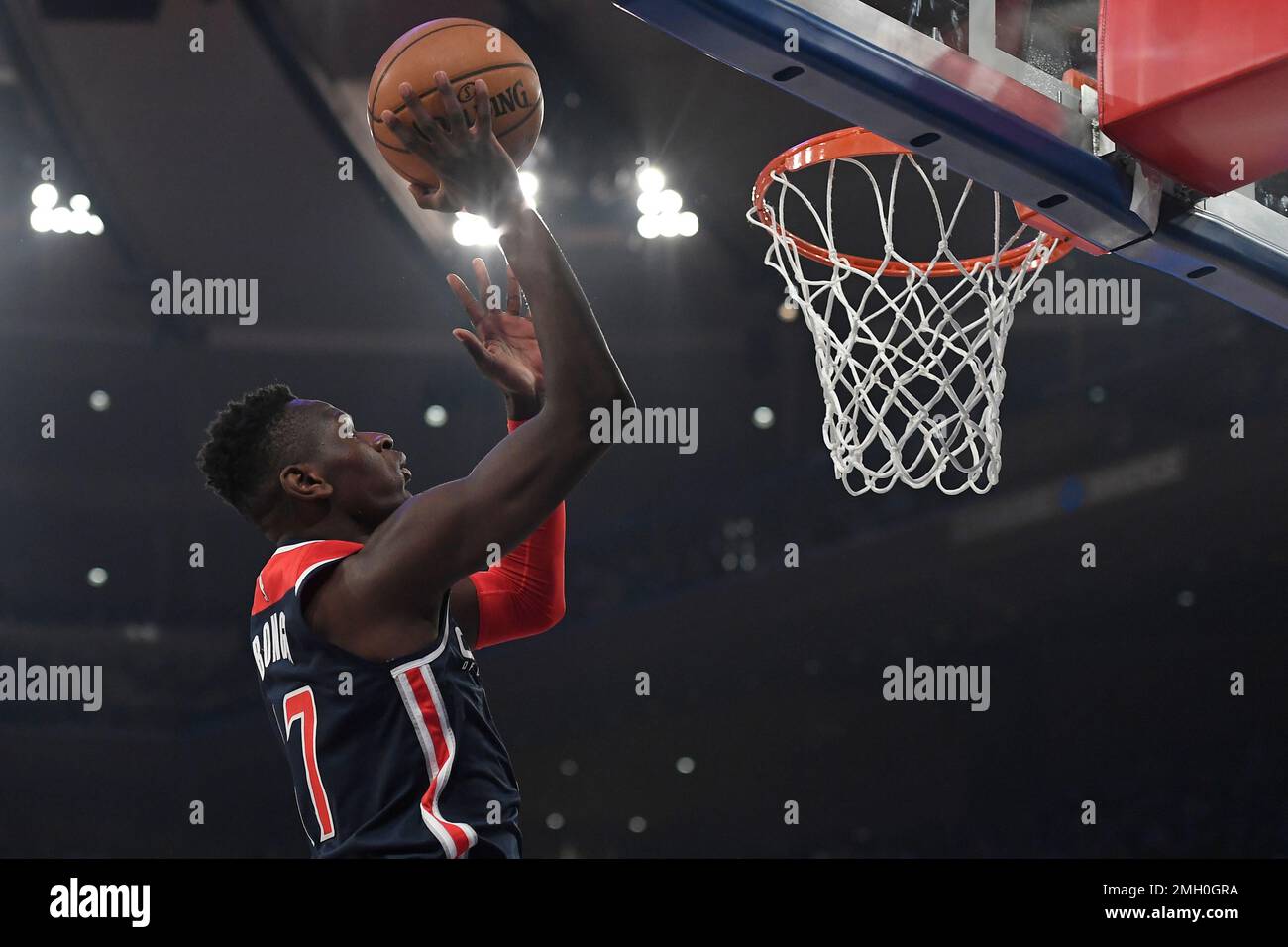Washington Wizards forward Isaac Bonga (17) attempts a layup during the ...