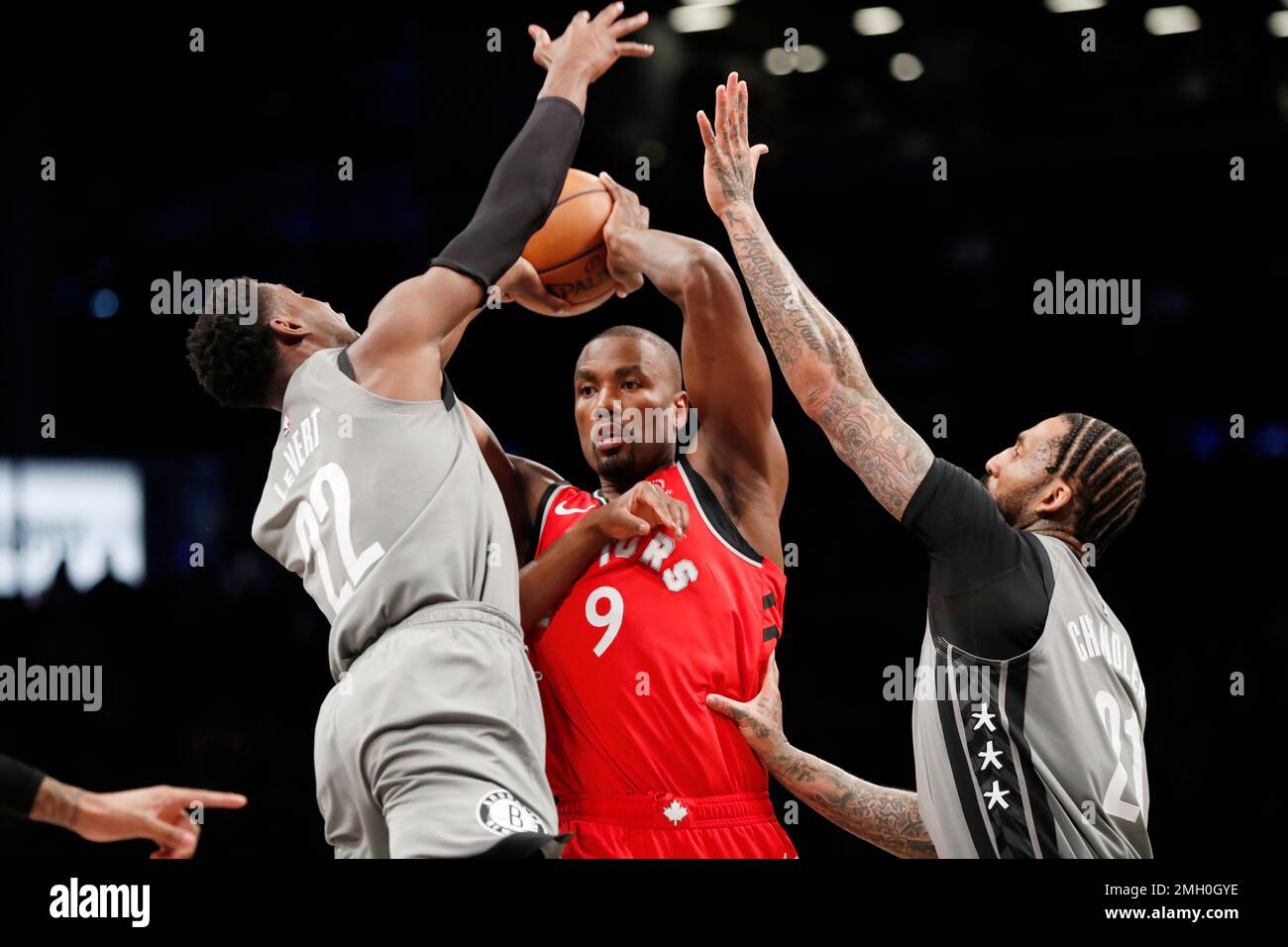 Brooklyn Nets guard Caris LeVert (22) and Nets forward Wilson Chandler ...