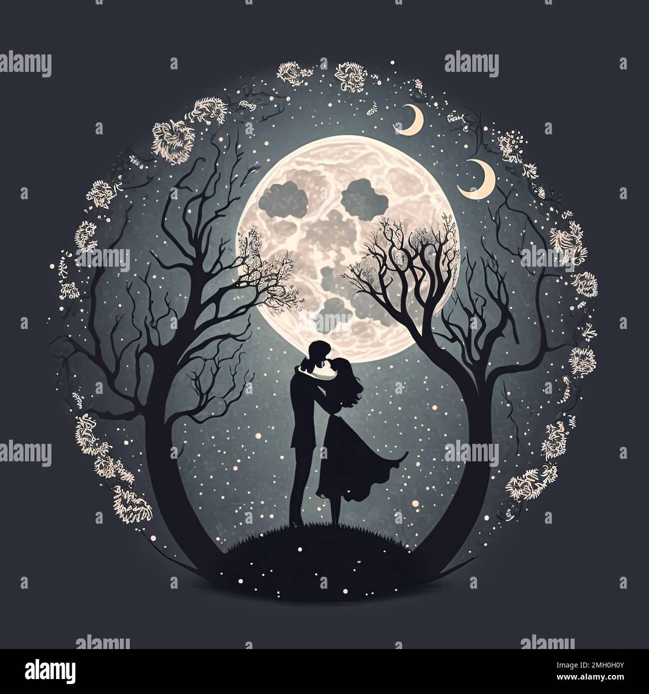 Couple moonlight dance hi-res stock photography and images - Alamy