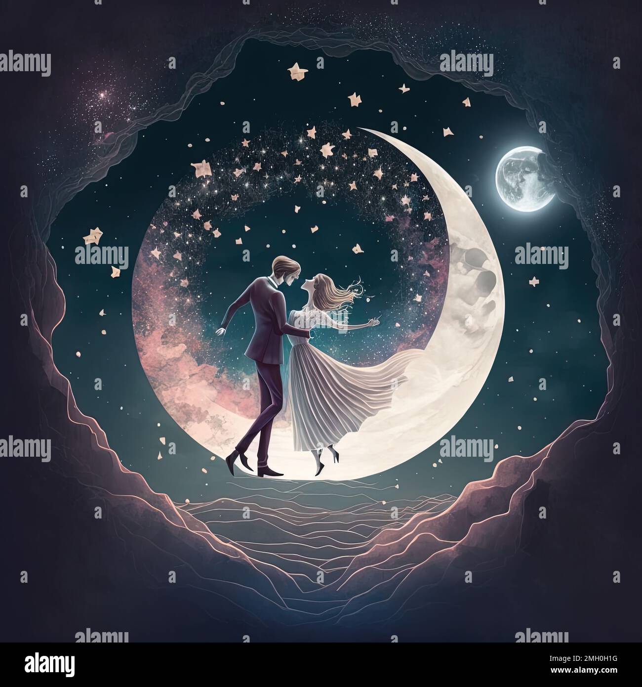Couples under the moon hi-res stock photography and images - Alamy