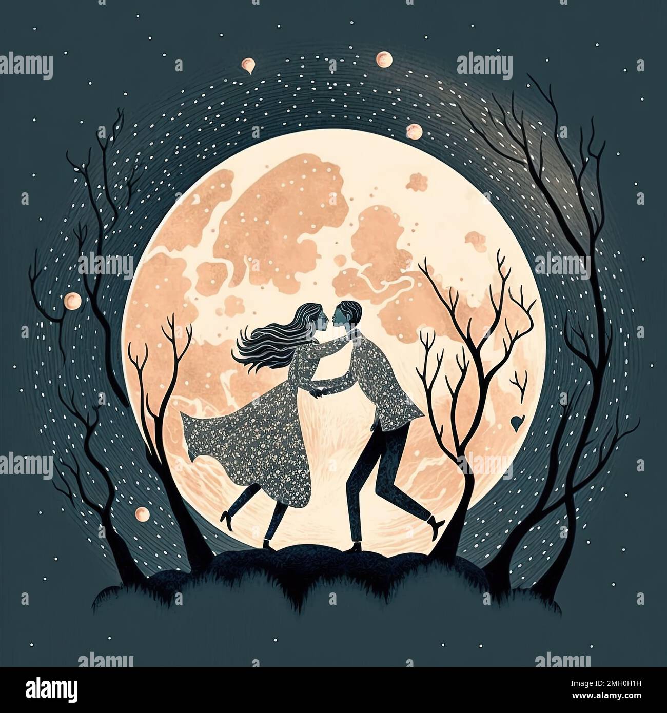Couple moonlight dance hi-res stock photography and images - Alamy