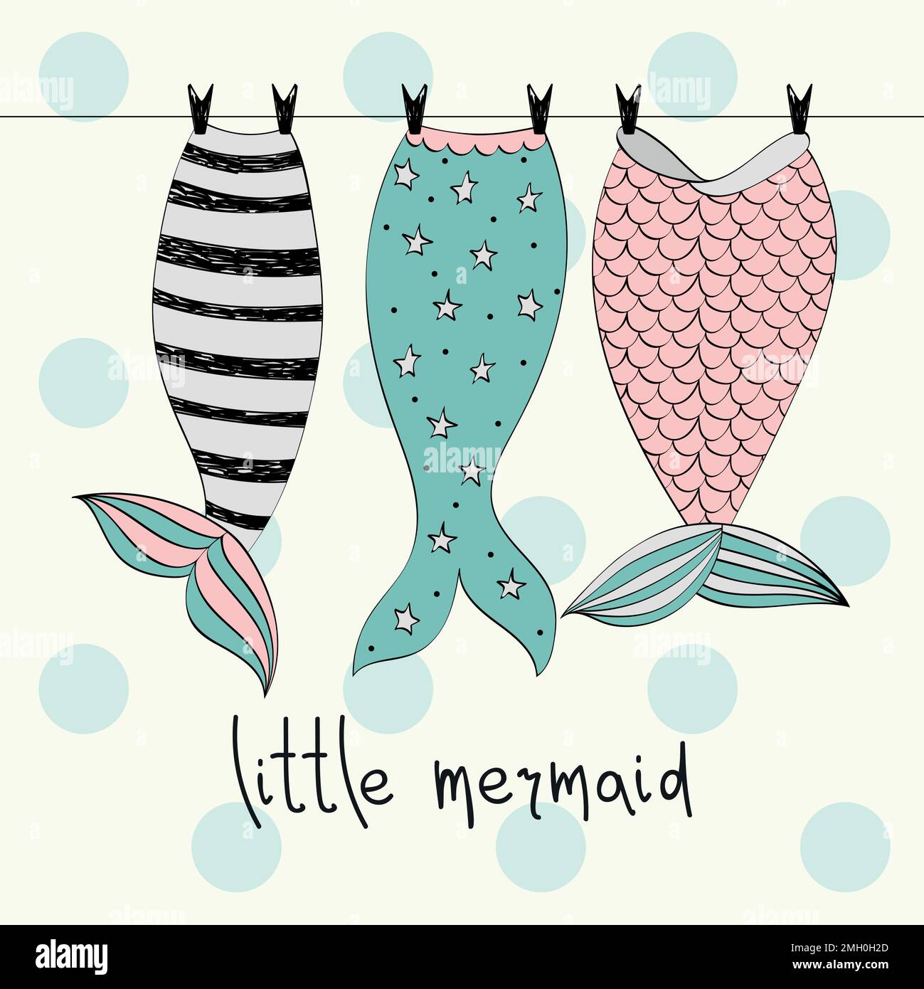 Vector cute mermaids Stock Vector Image & Art - Alamy