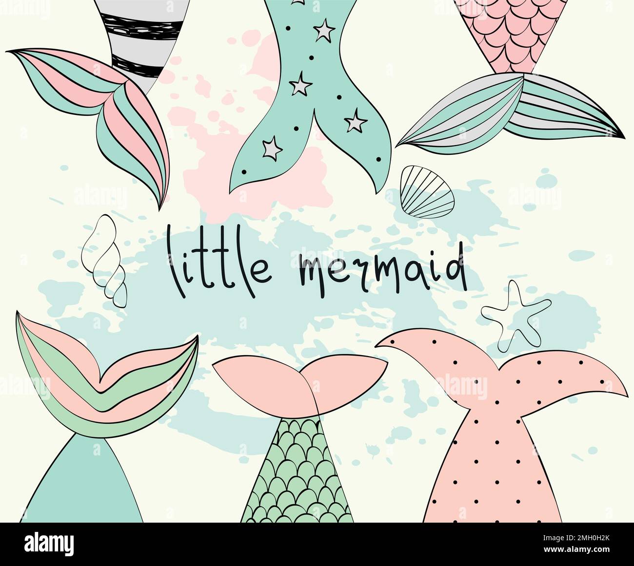 Vector cute mermaids Stock Vector Image & Art - Alamy