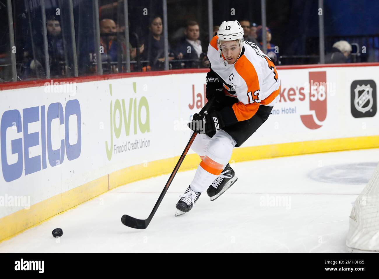 Philadelphia Flyers center Kevin Hayes (13) goes after the puck during ...