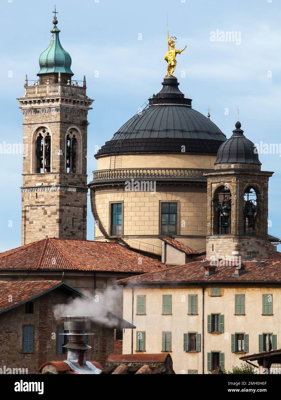 panoramic view of the Сitadel (Cittadella di Bergamo) and the Adalberto ...