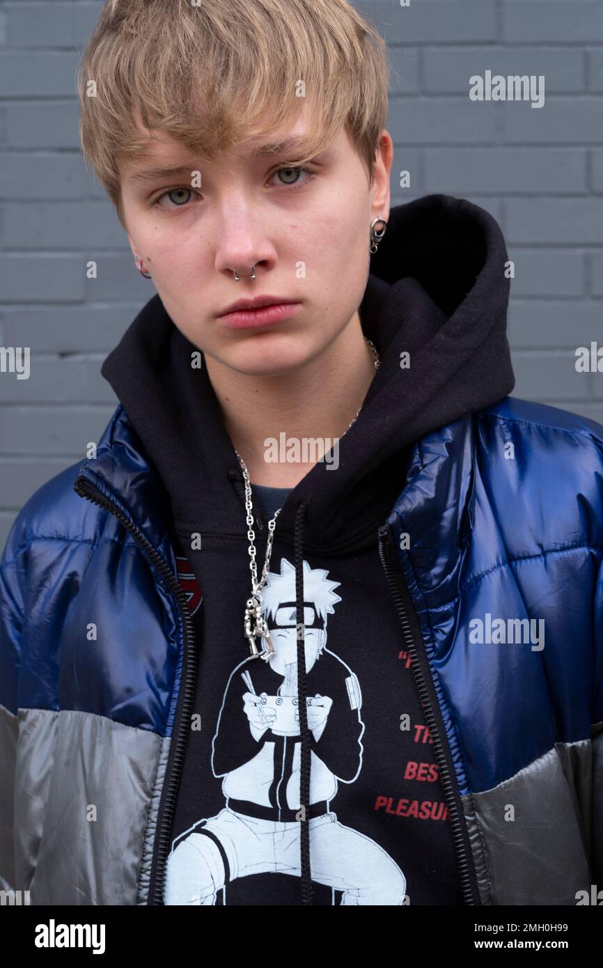 Model Aasmae, from Estonia, poses for a photo while waiting to attend a ...