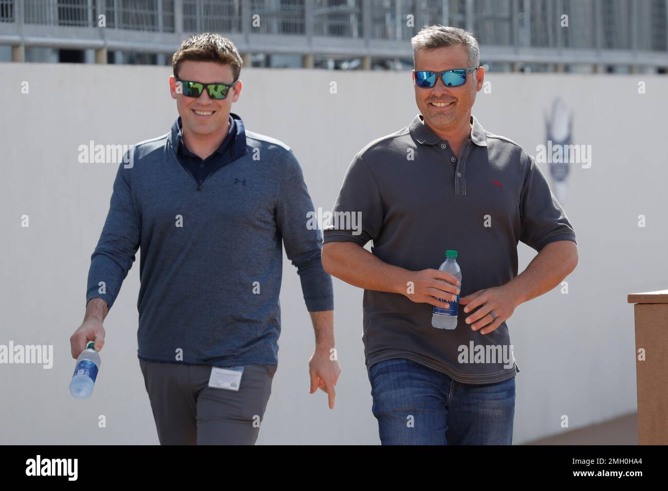 Tampa Bay Rays general manger Erik Neander, left, and manger Kevin Cash ...