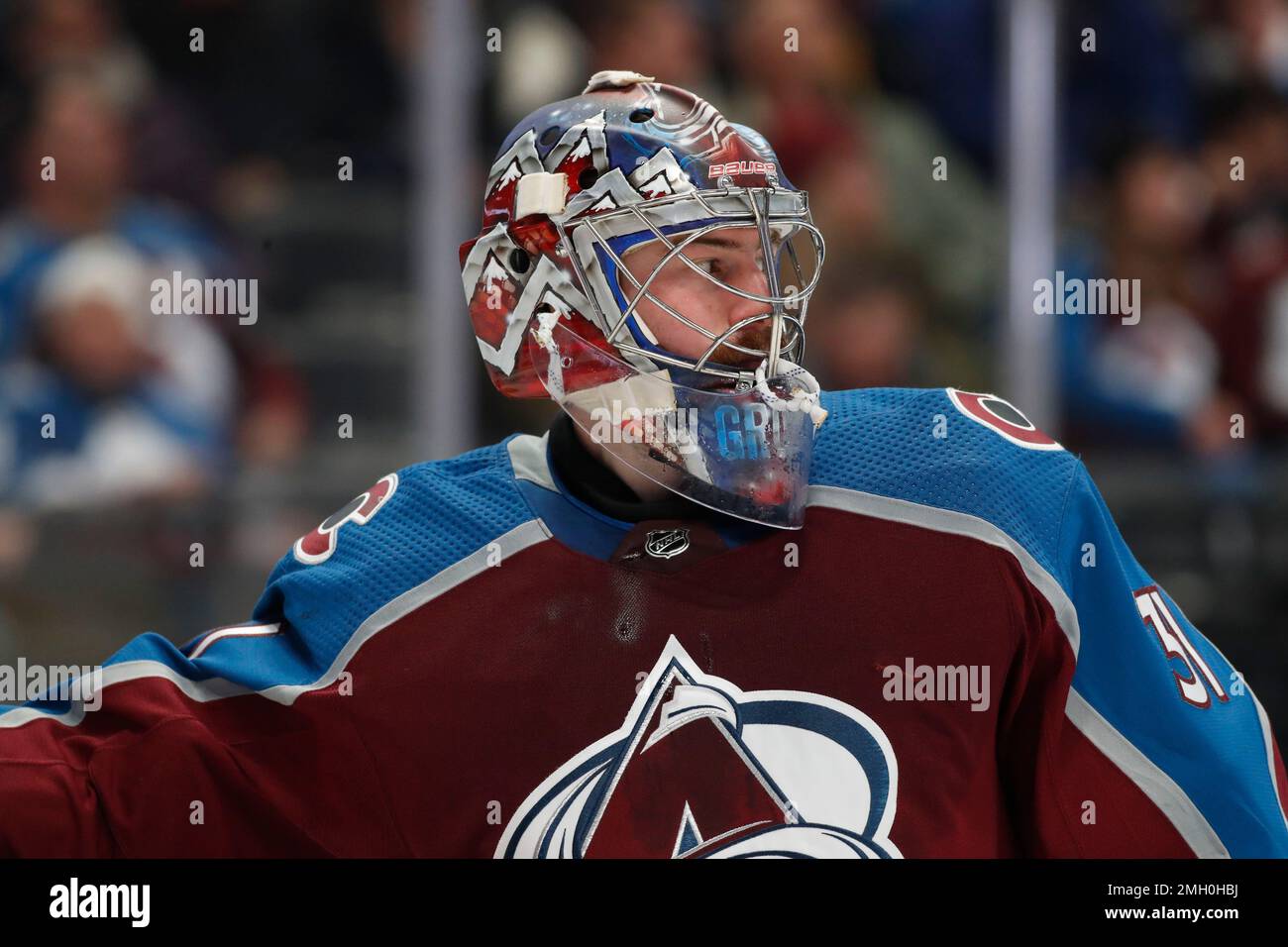 Colorado Avalanche goaltender Philipp Grubauer (31) in the second ...