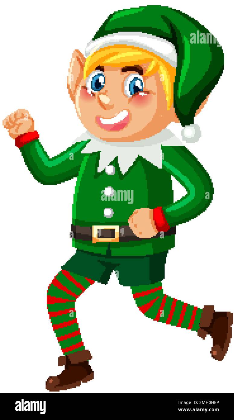 Christmas elf cartoon character illustration Stock Vector Image & Art ...