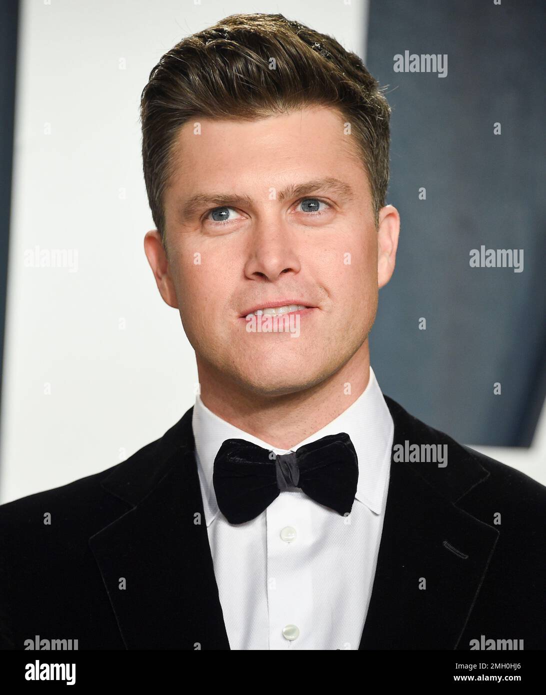 Colin Jost arrives at the Vanity Fair Oscar Party on Sunday, Feb. 9 ...