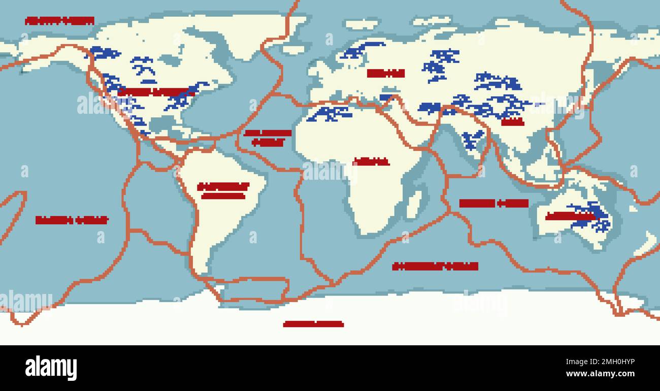 World map with continent names illustration Stock Vector Image & Art ...