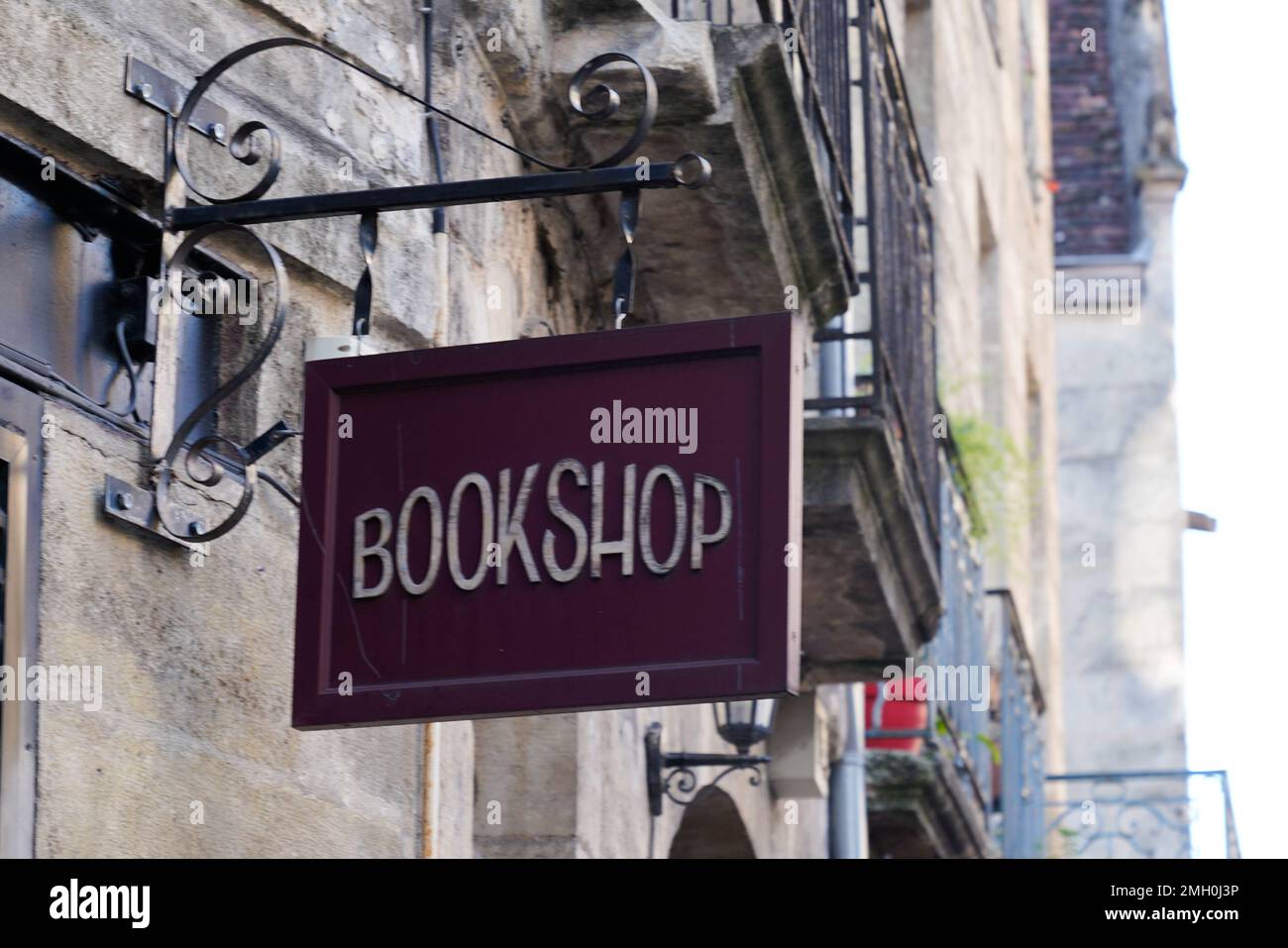 bookshop text sign on steel plate vintage signage front of bookstore in ...