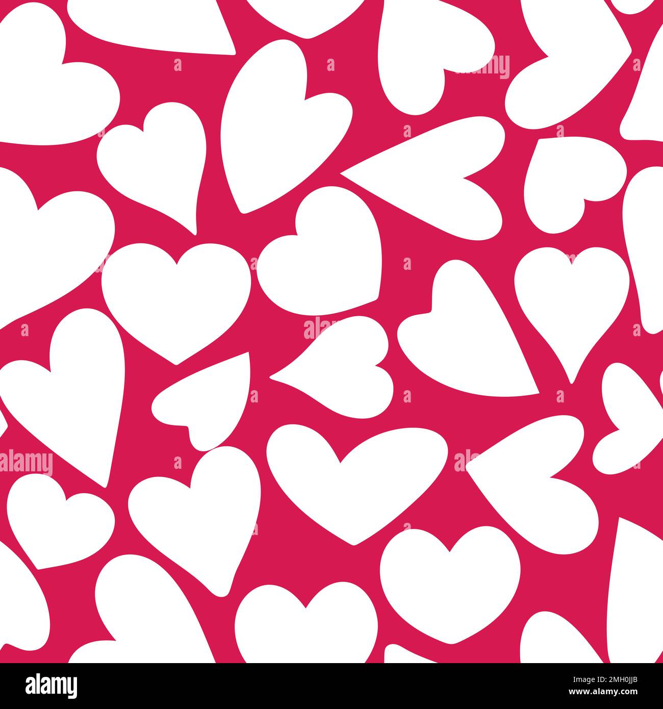 Silhouette of hearts seamless pattern. Background white hearts on pink ...