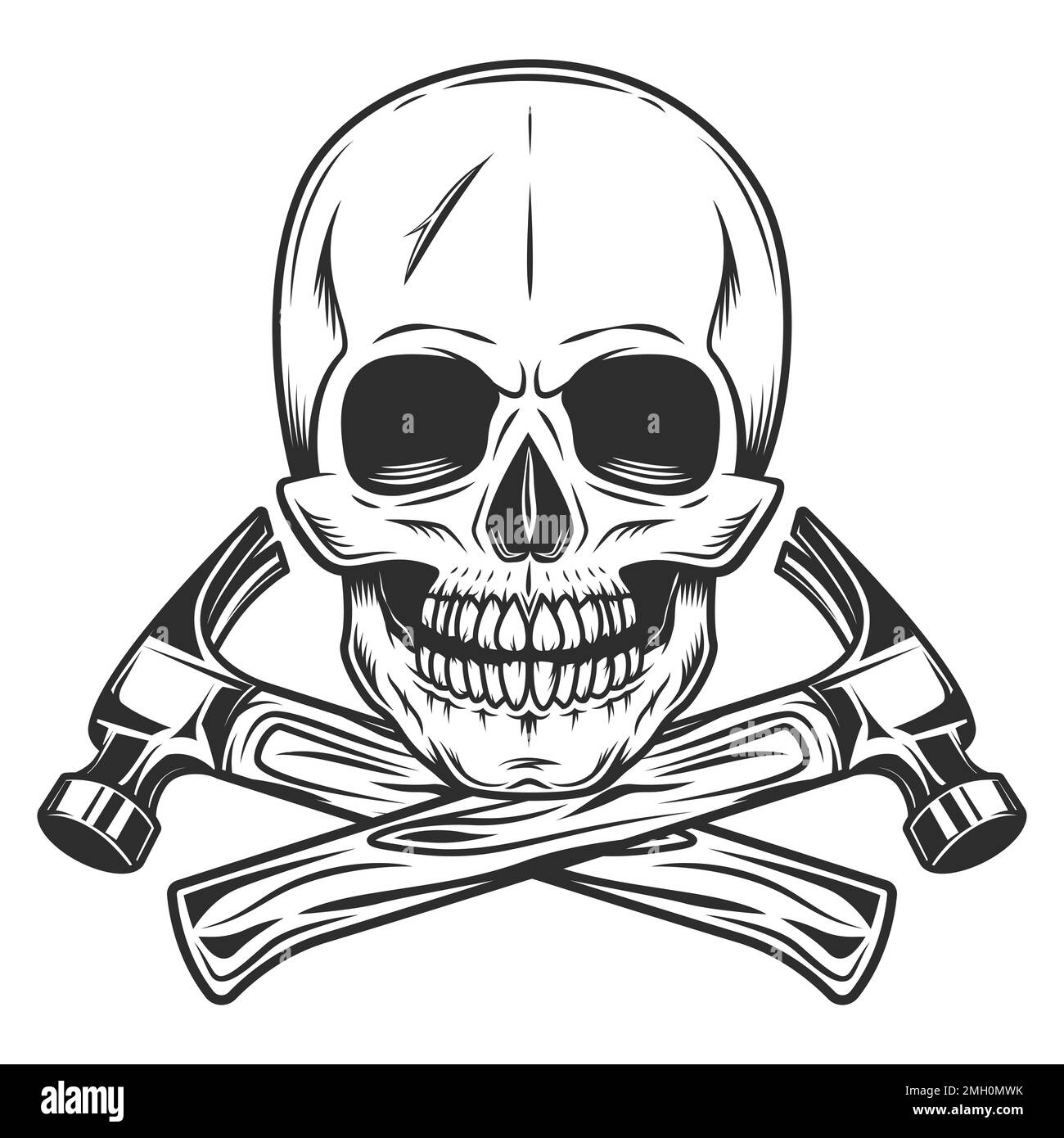 Skull and crossed builder hammers from new construction and remodeling ...
