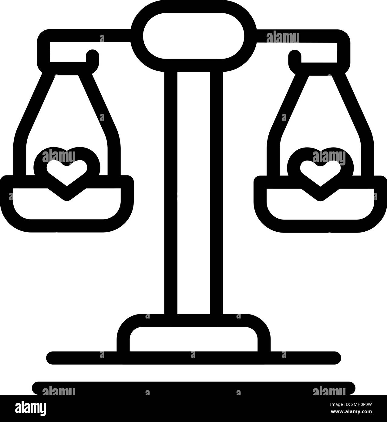 Responsibility balance icon outline Black and White Stock Photos ...