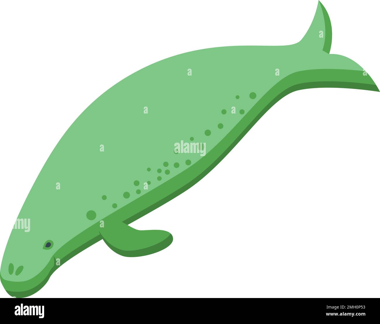 Green dugong icon isometric vector. Sea ocean. Aquatic mammal Stock ...