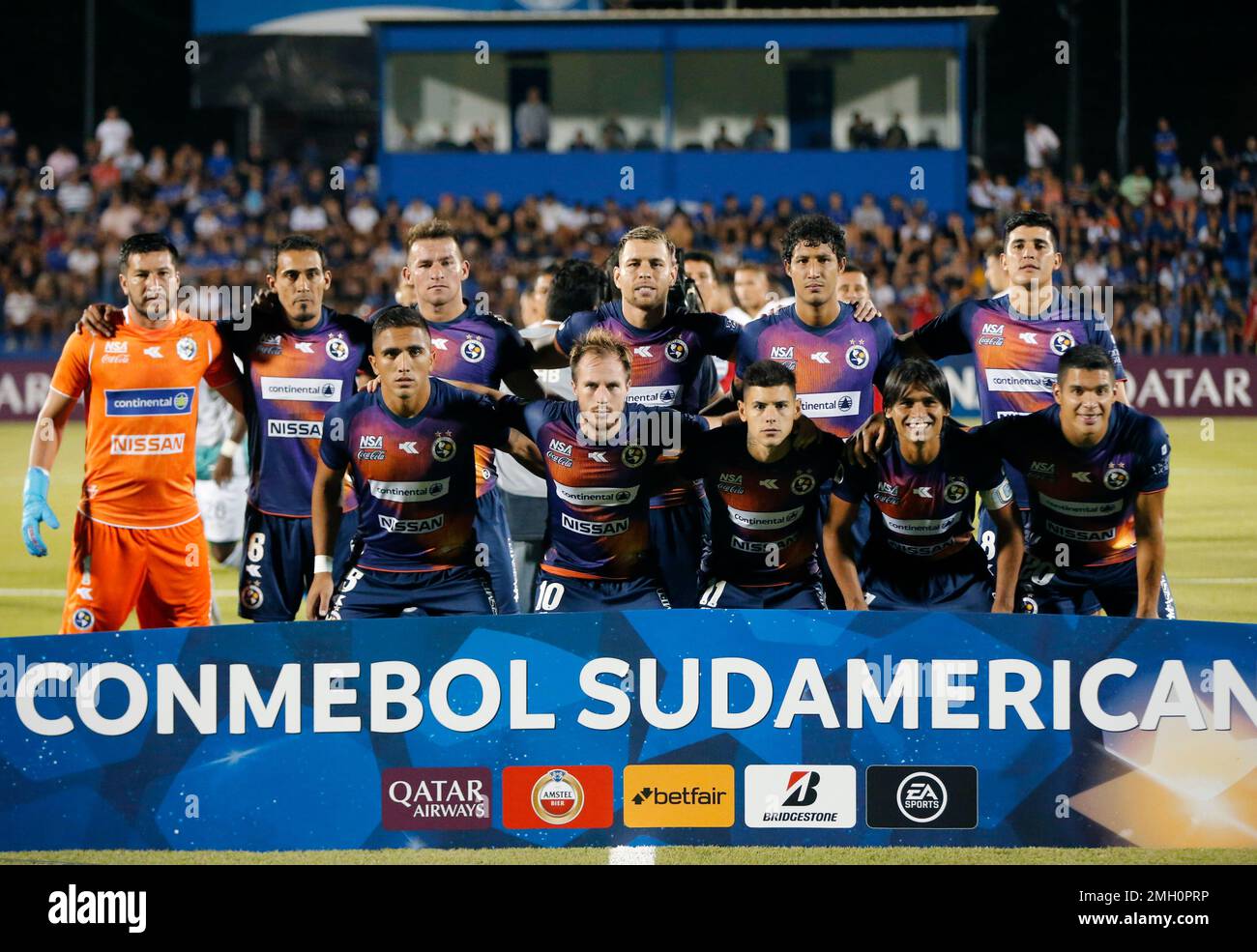 Paraguay's Sol de America players pose for a team photo prior a Copa ...