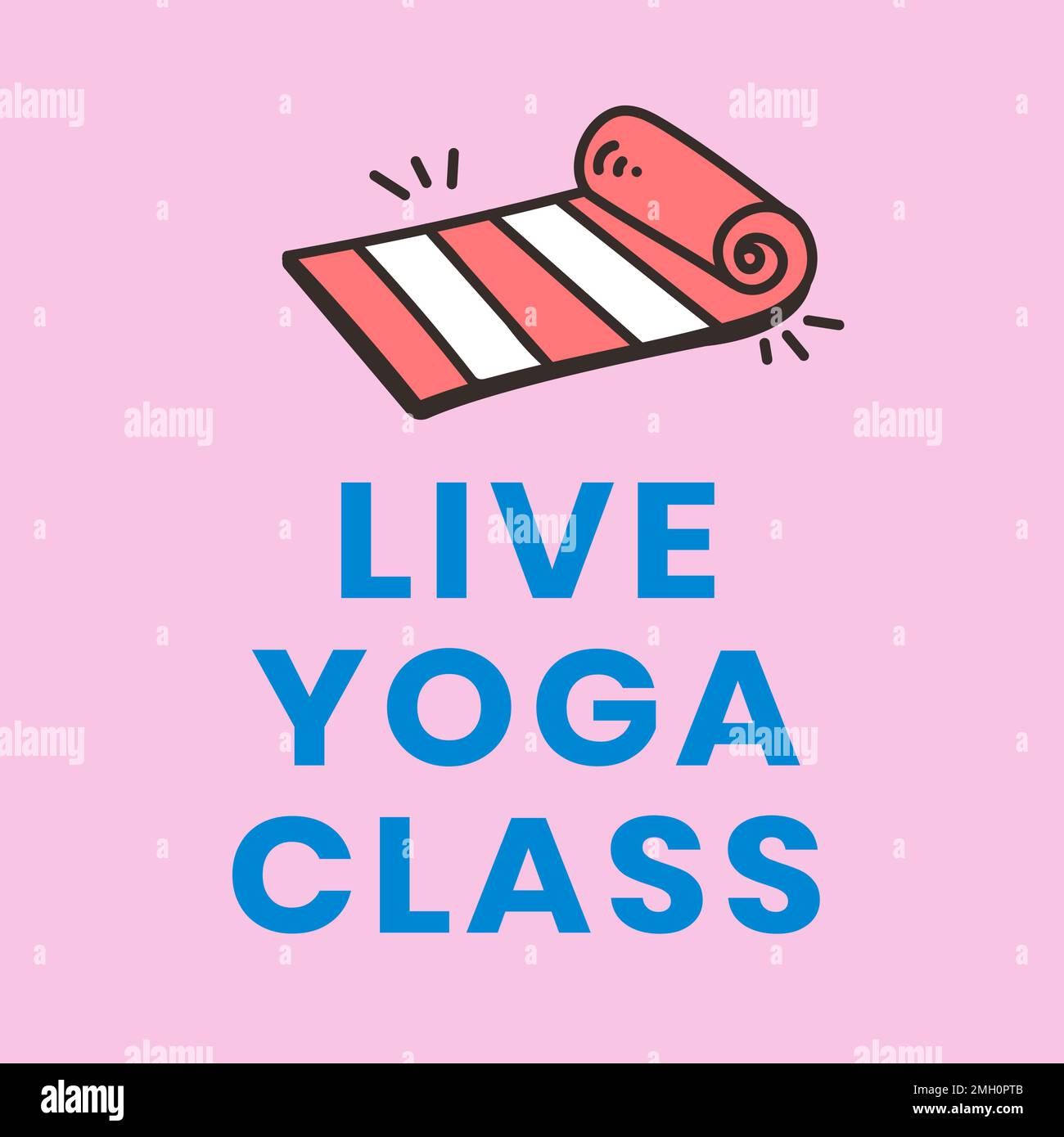 Live yoga class, self quarantine activity design element Stock Vector ...