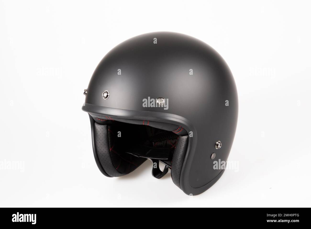 black vintage motorcycle helmet neo-retro style isolated on white ...