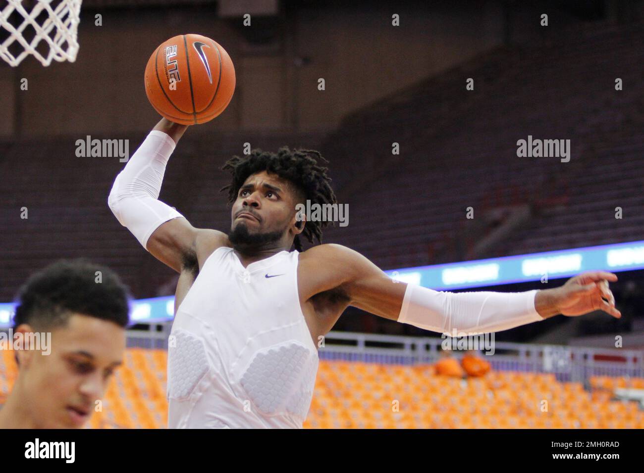 Syracuse's Quincy Guerrier jams before an NCAA college basketball game ...