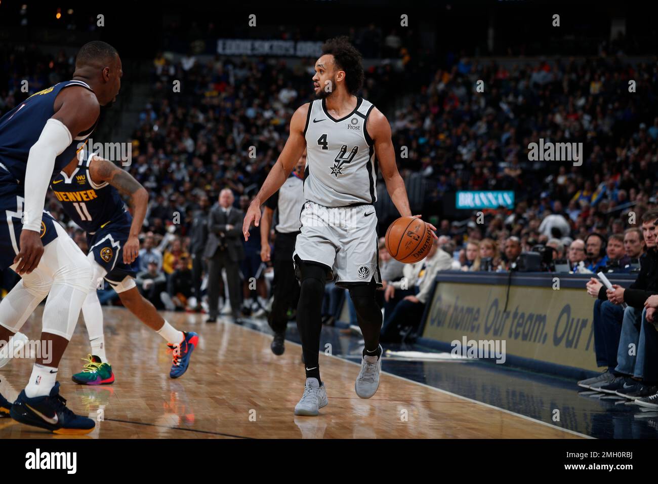 San Antonio Spurs guard Derrick White (4) in the second half of an NBA ...