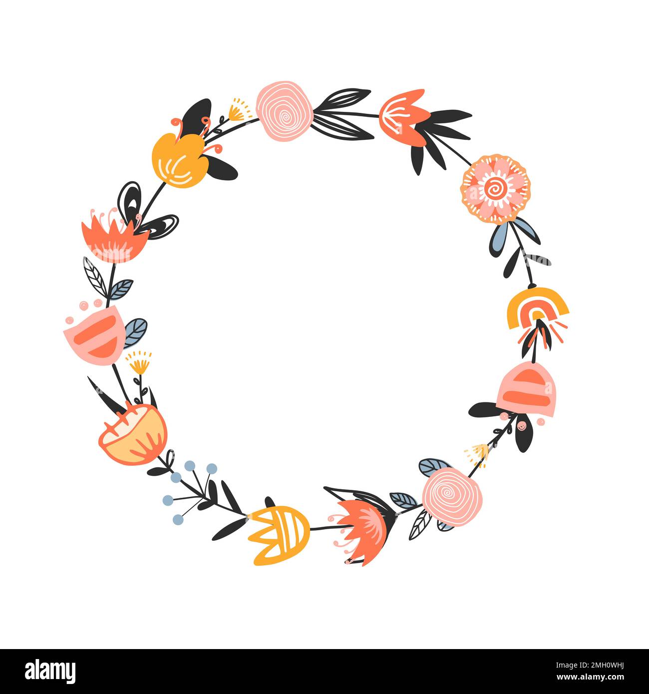 Flower text on orange Stock Vector Images - Alamy