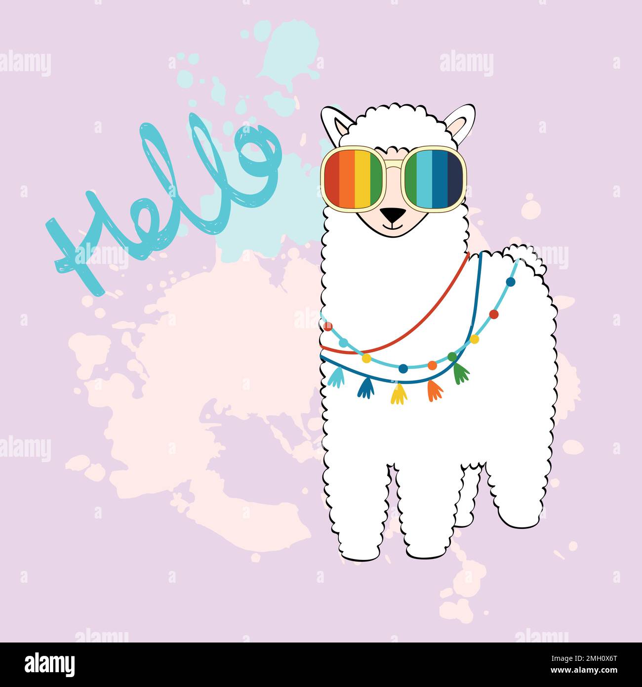 Vector cute llama Stock Vector Image & Art - Alamy