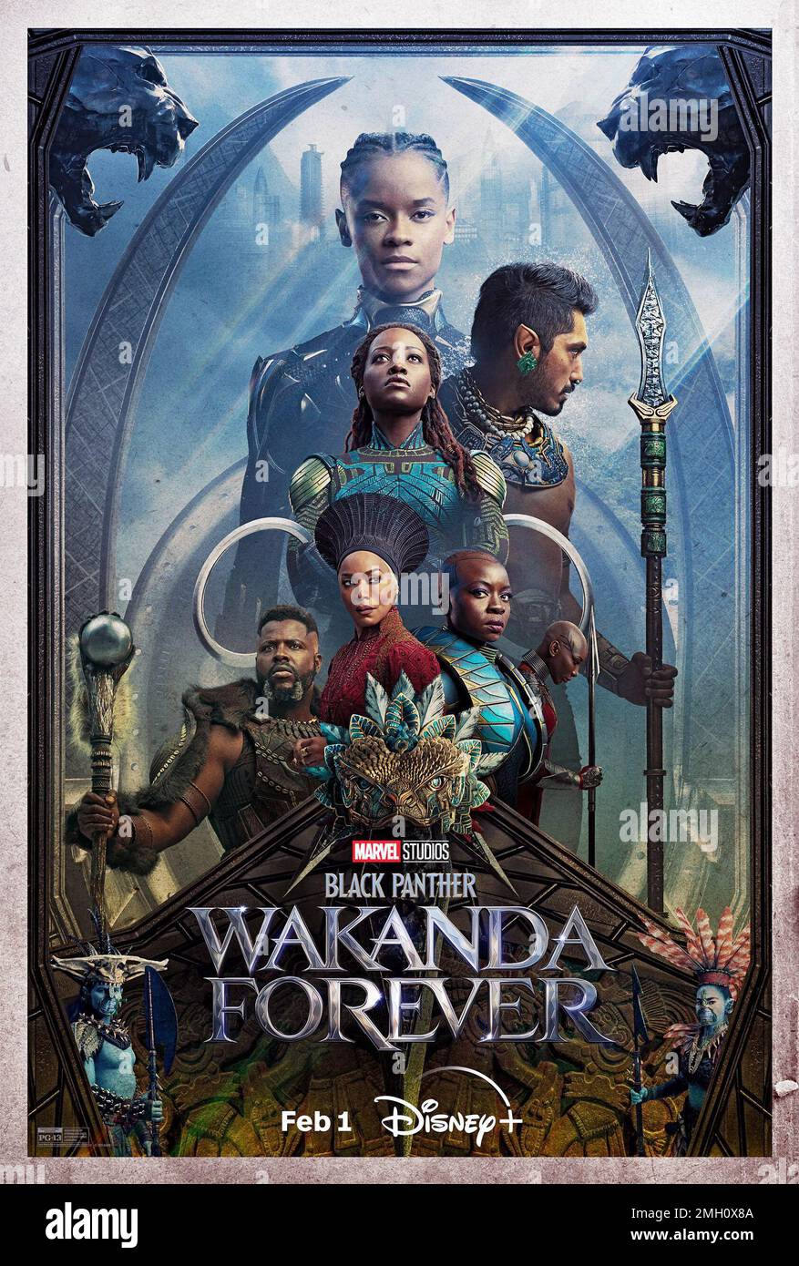 BLACK PANTHER: WAKANDA FOREVER, (aka BLACK PANTHER II), US poster, top ...