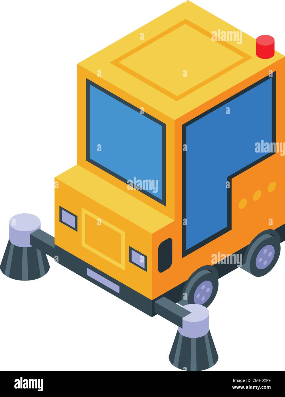 Yellow waste lorry Cut Out Stock Images & Pictures - Alamy