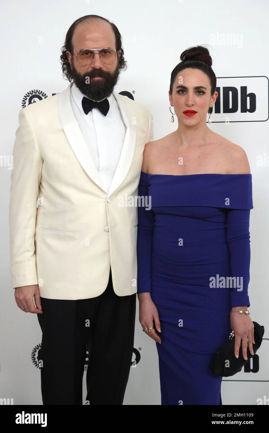 Brett Gelman, left, and Ari Dayan arrive at the 2020 Elton John AIDS ...