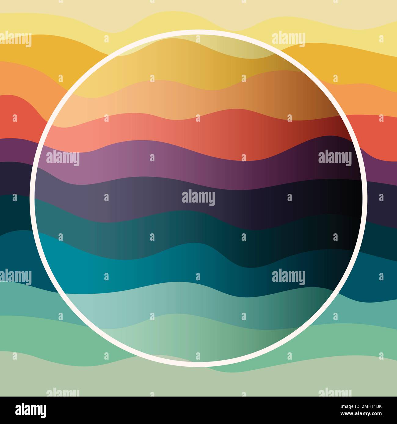 White frame colorful wave pattern background vector Stock Vector Image ...