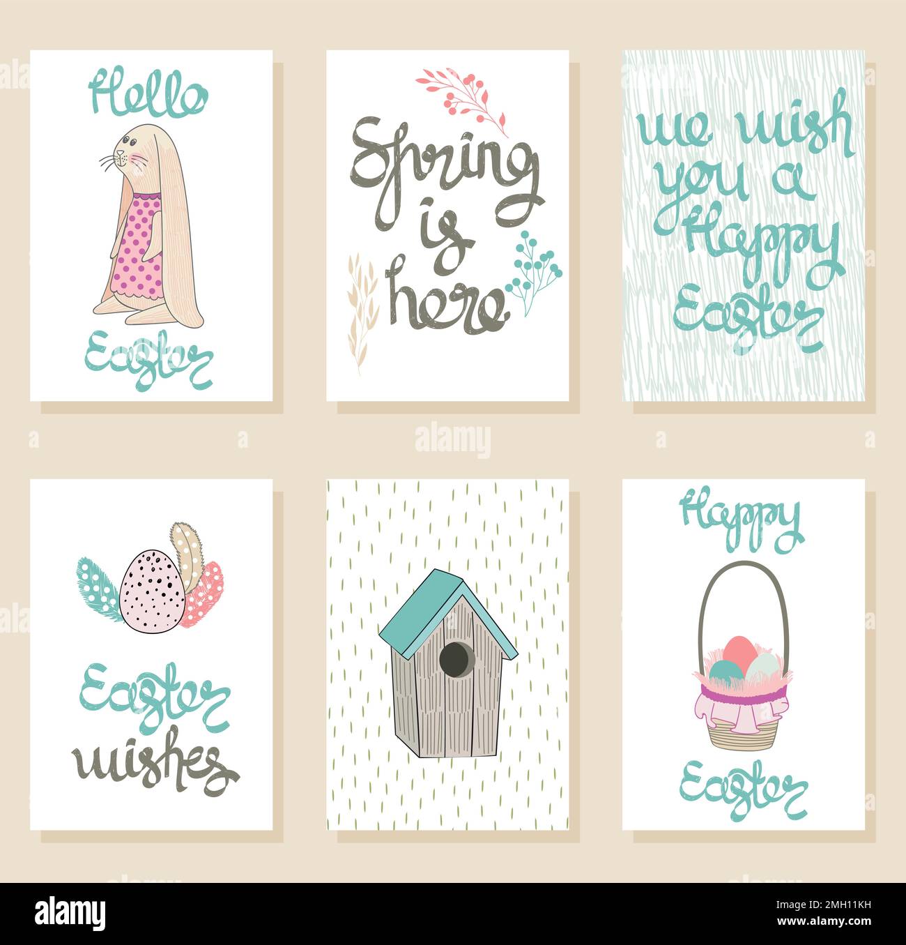 Cute happy easter cards hi-res stock photography and images - Alamy
