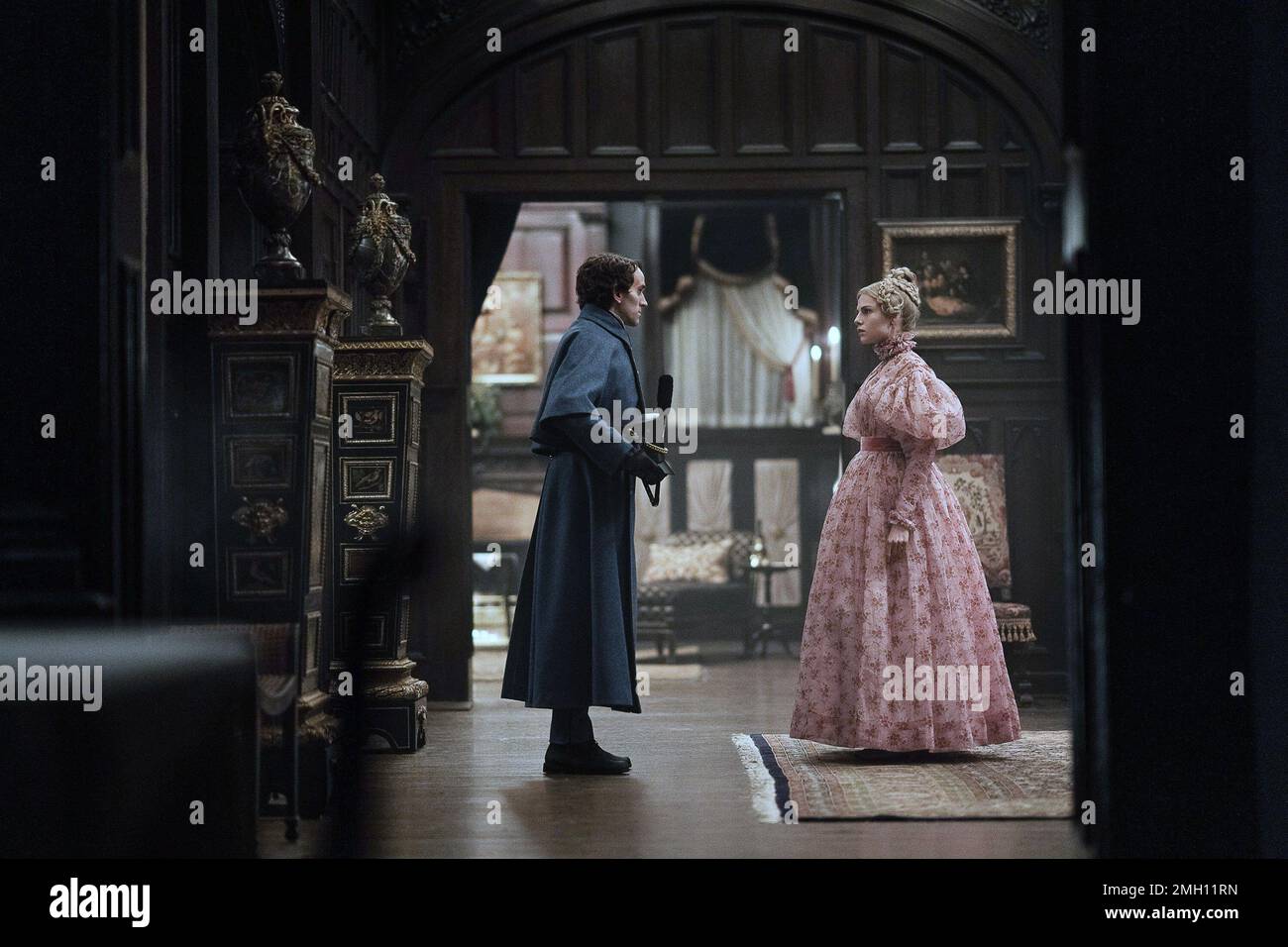 THE PALE BLUE EYE, from left: Harry Melling, as Edgar Allan Poe, Lucy ...