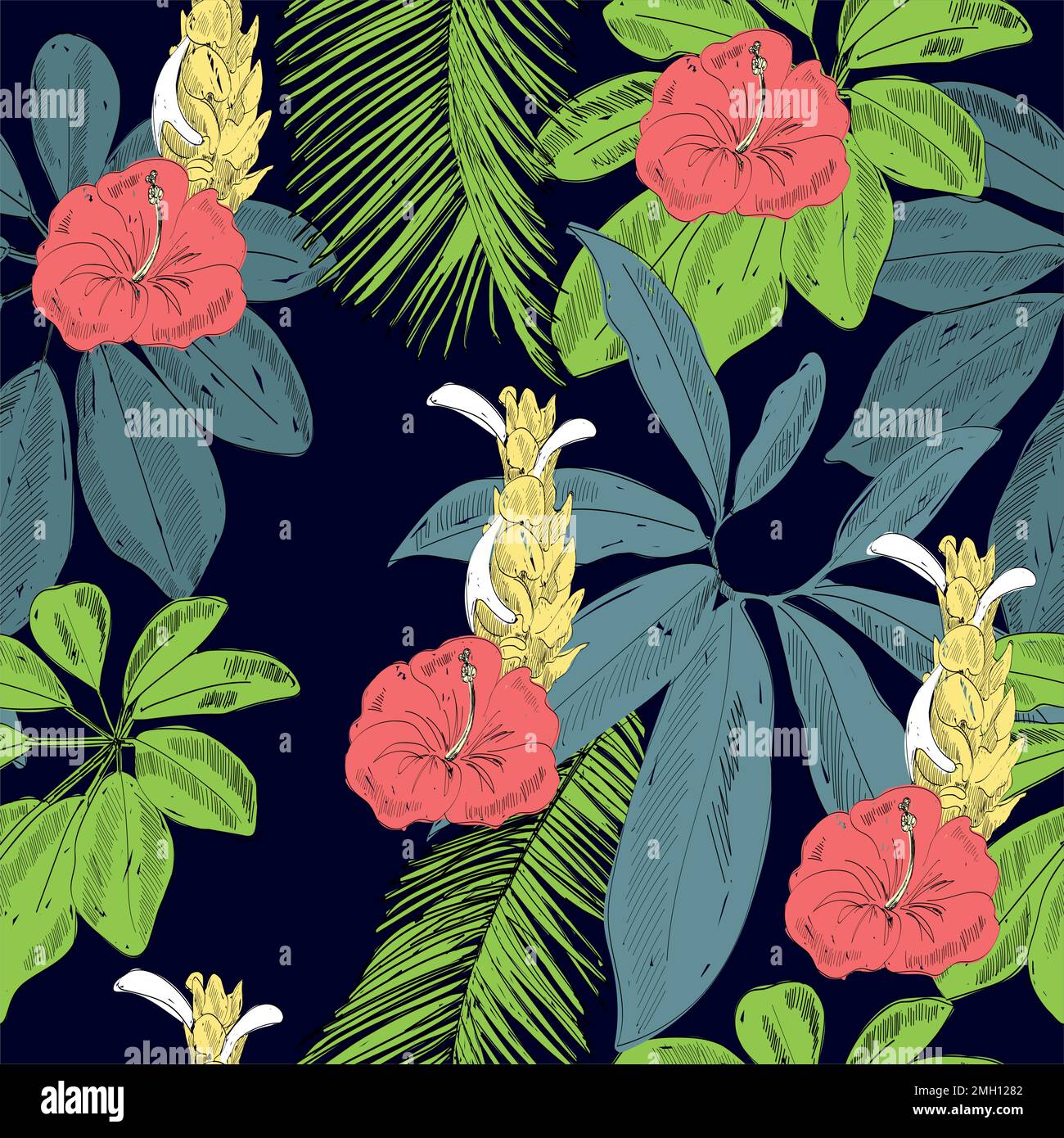 Tropical seamless pattern Stock Vector Image & Art - Alamy