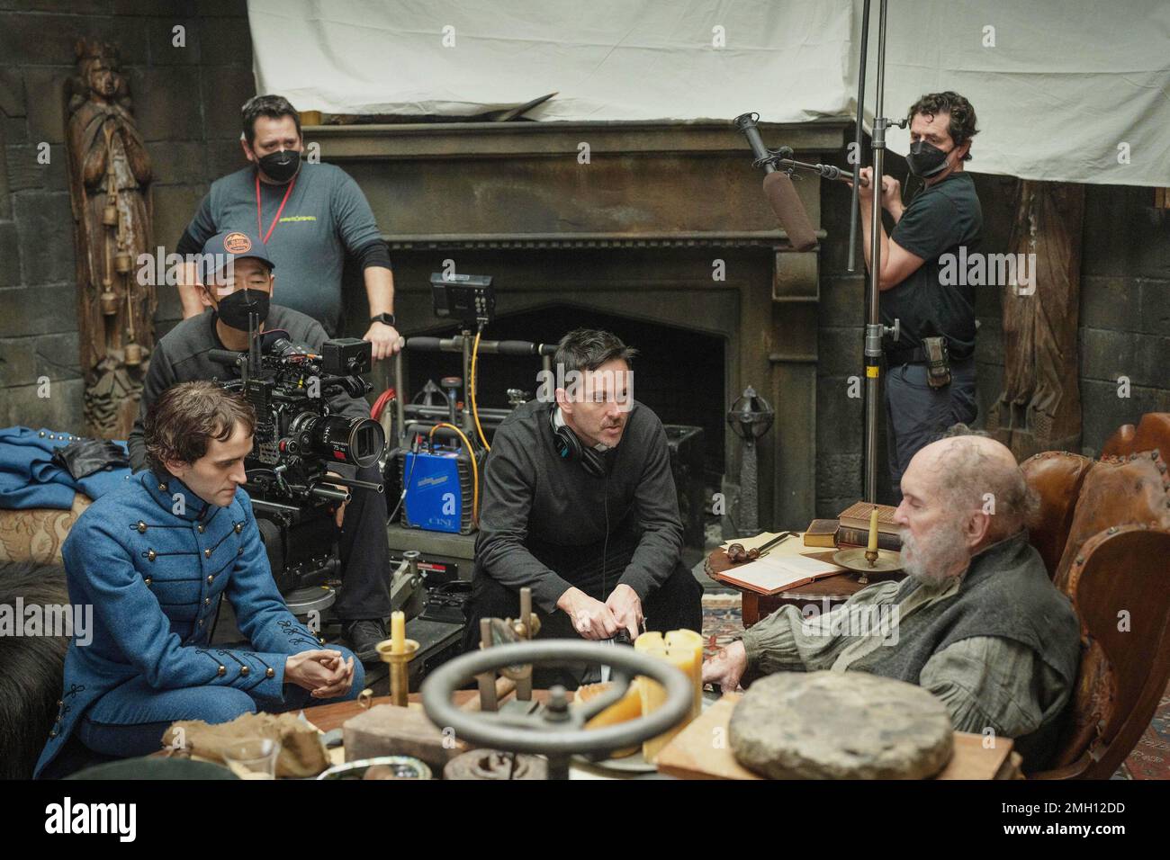 THE PALE BLUE EYE, front, from left: Harry Melling as Edgar Allan Poe ...