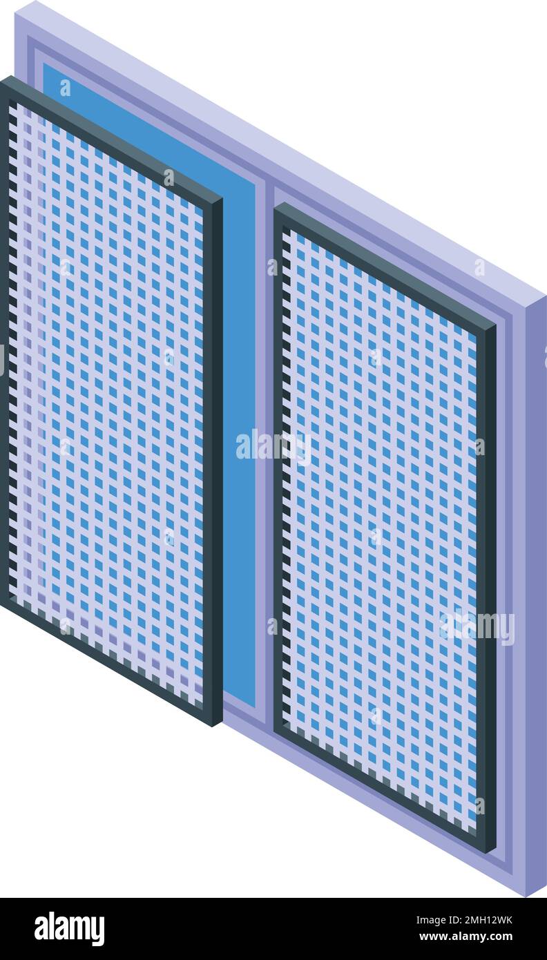 Mosquito protective window net icon isometric vector. Dengue protection ...
