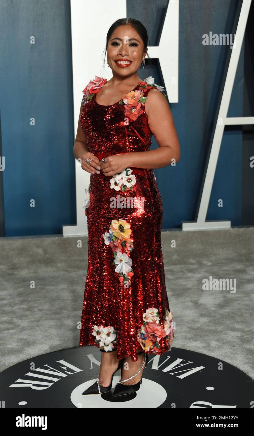 Yalitza Aparicio arrives at the Vanity Fair Oscar Party on Sunday, Feb ...