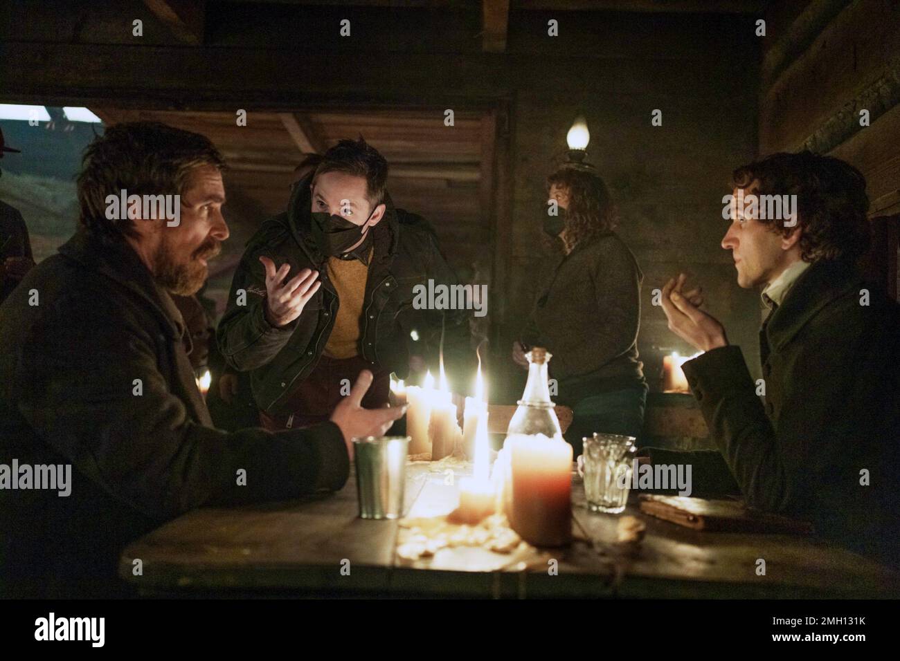 THE PALE BLUE EYE, from left: Christian Bale, director Scott Cooper ...