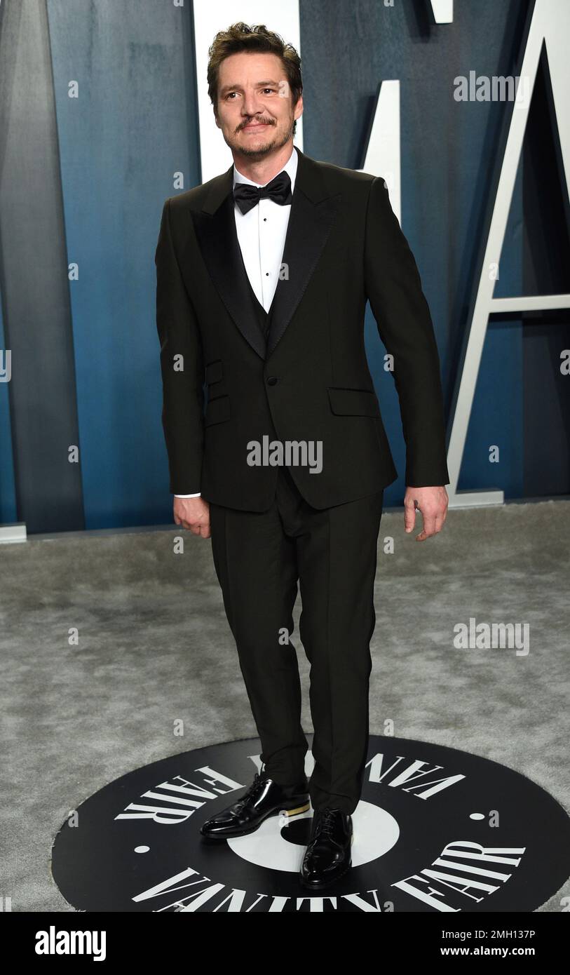 Pedro Pascal arrives at the Vanity Fair Oscar Party on Sunday, Feb. 9 ...