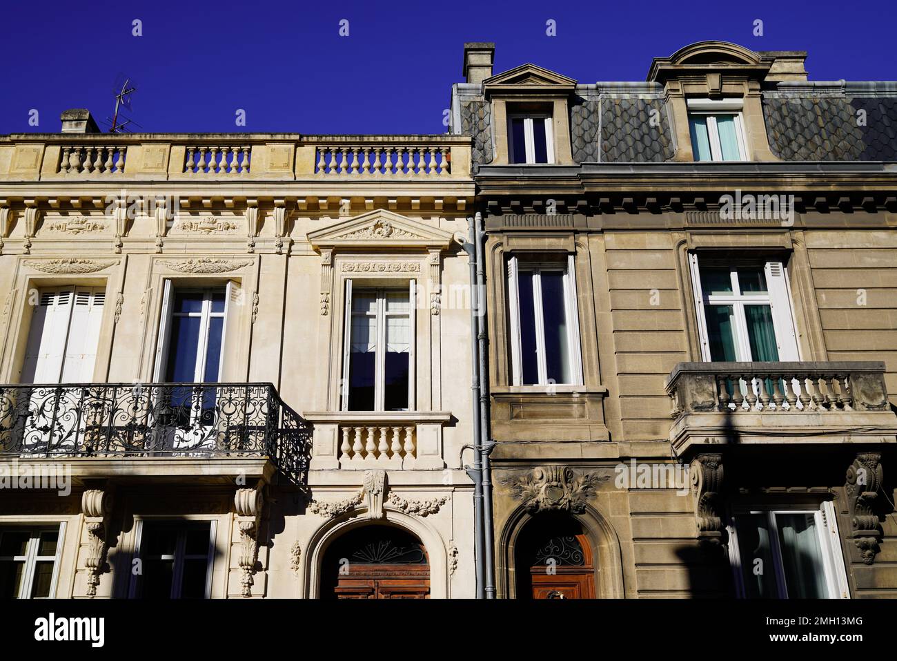 wash clean building house wall facades and dirty one in city before and ...