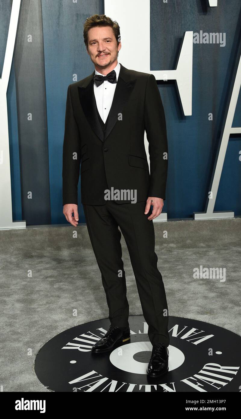 Pedro Pascal arrives at the Vanity Fair Oscar Party on Sunday, Feb. 9 ...