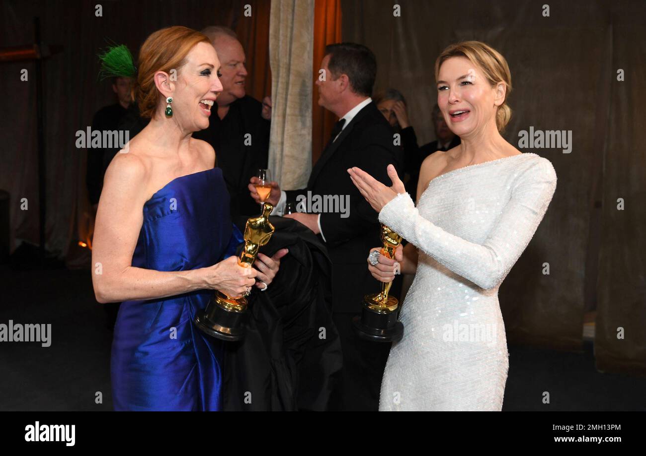 Anne Morgan, left, winner of the award for best makeup and hairstyling ...