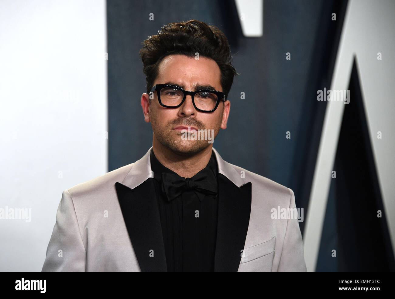 Dan Levy arrives at the Vanity Fair Oscar Party on Sunday, Feb. 9, 2020 ...