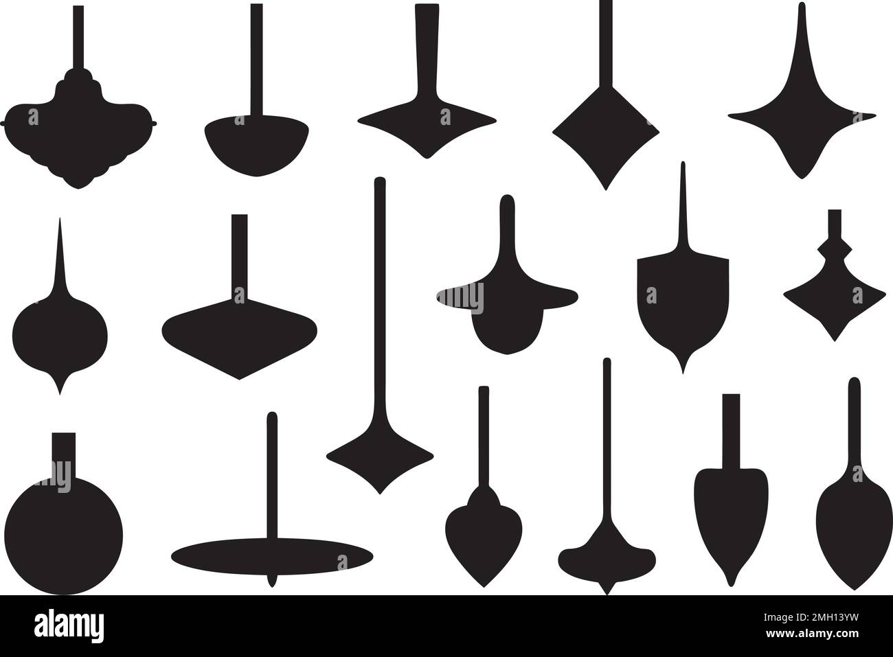 Illustration of different spinning tops isolated on white Stock Vector ...