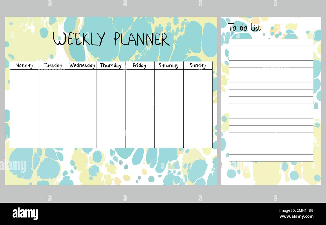 Abstract weekly planner Stock Vector Image & Art - Alamy