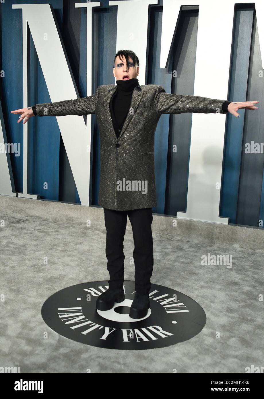 Marilyn Manson arrives at the Vanity Fair Oscar Party on Sunday, Feb. 9 ...