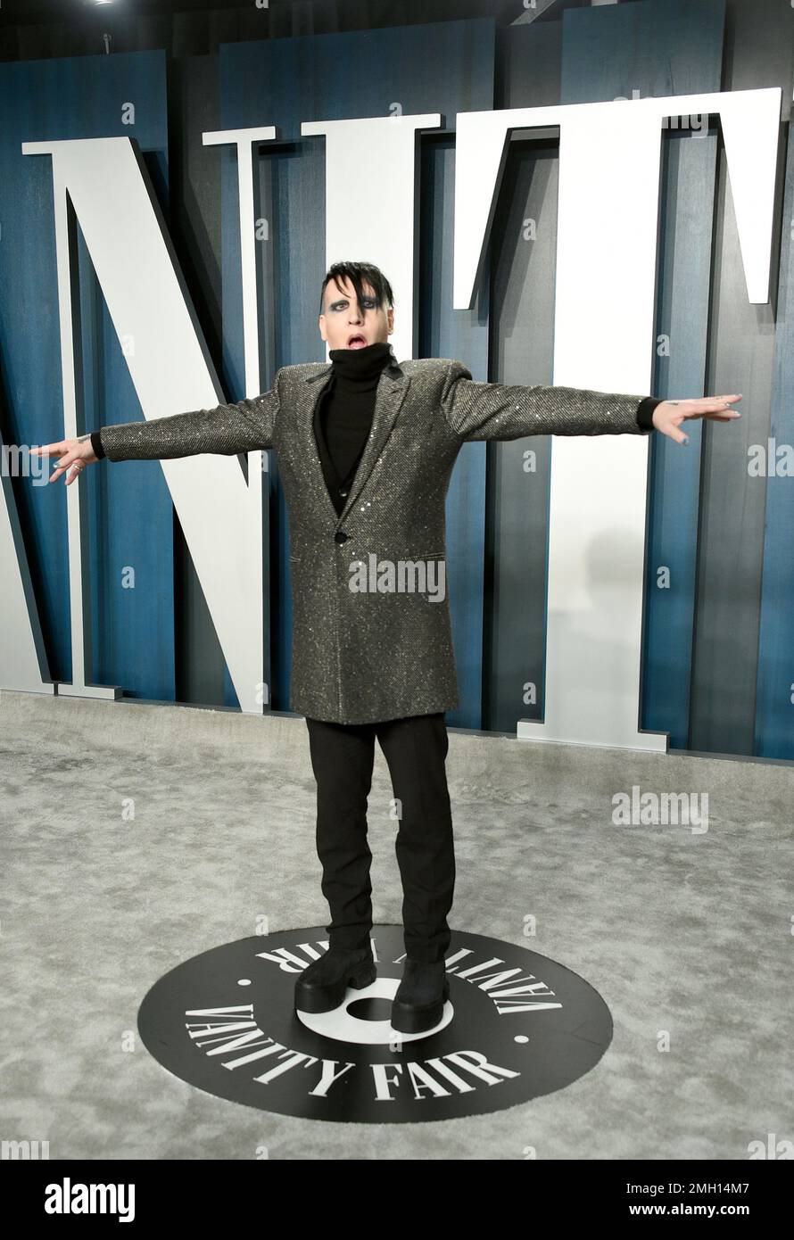 Marilyn Manson arrives at the Vanity Fair Oscar Party on Sunday, Feb. 9 ...